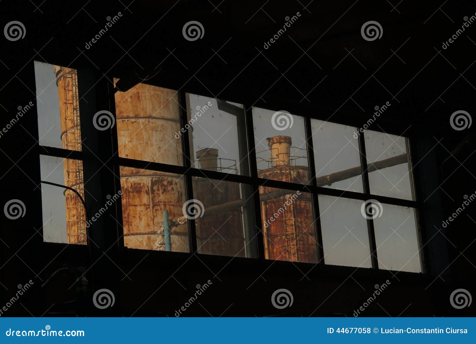 Old Factory through the Window Stock Photo - Image of abandoned ...