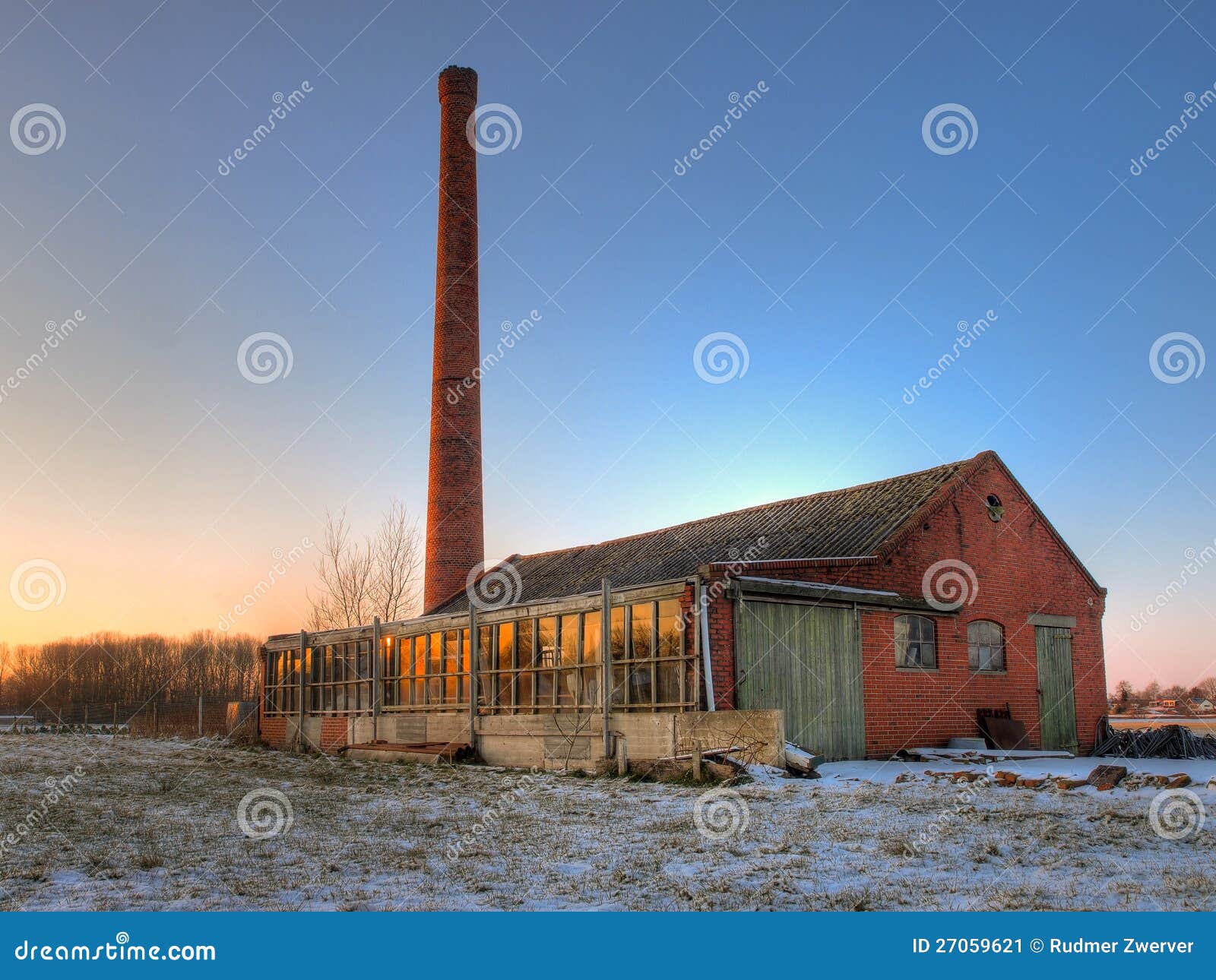 Old factory in winter stock image. Image of snow, landscape - 27059621