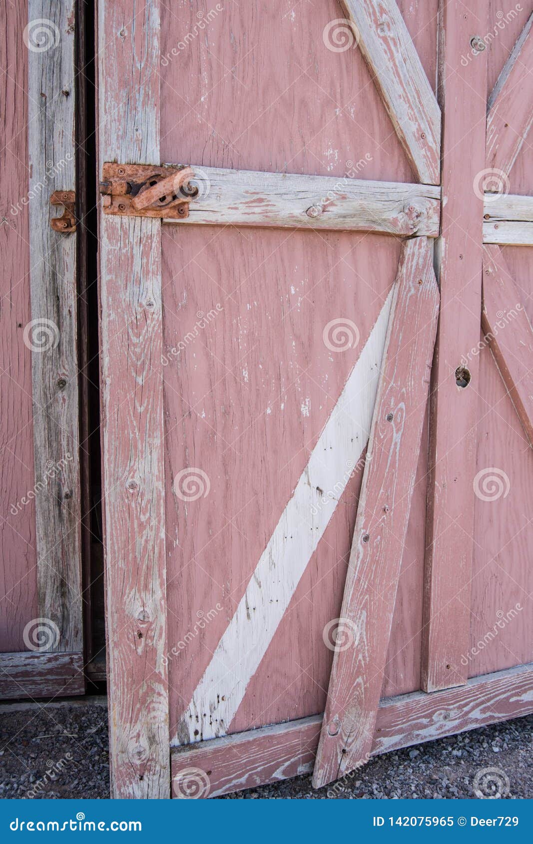 Old Faded Red Barn Being Painted Stock Image - Image of remodel, open ...