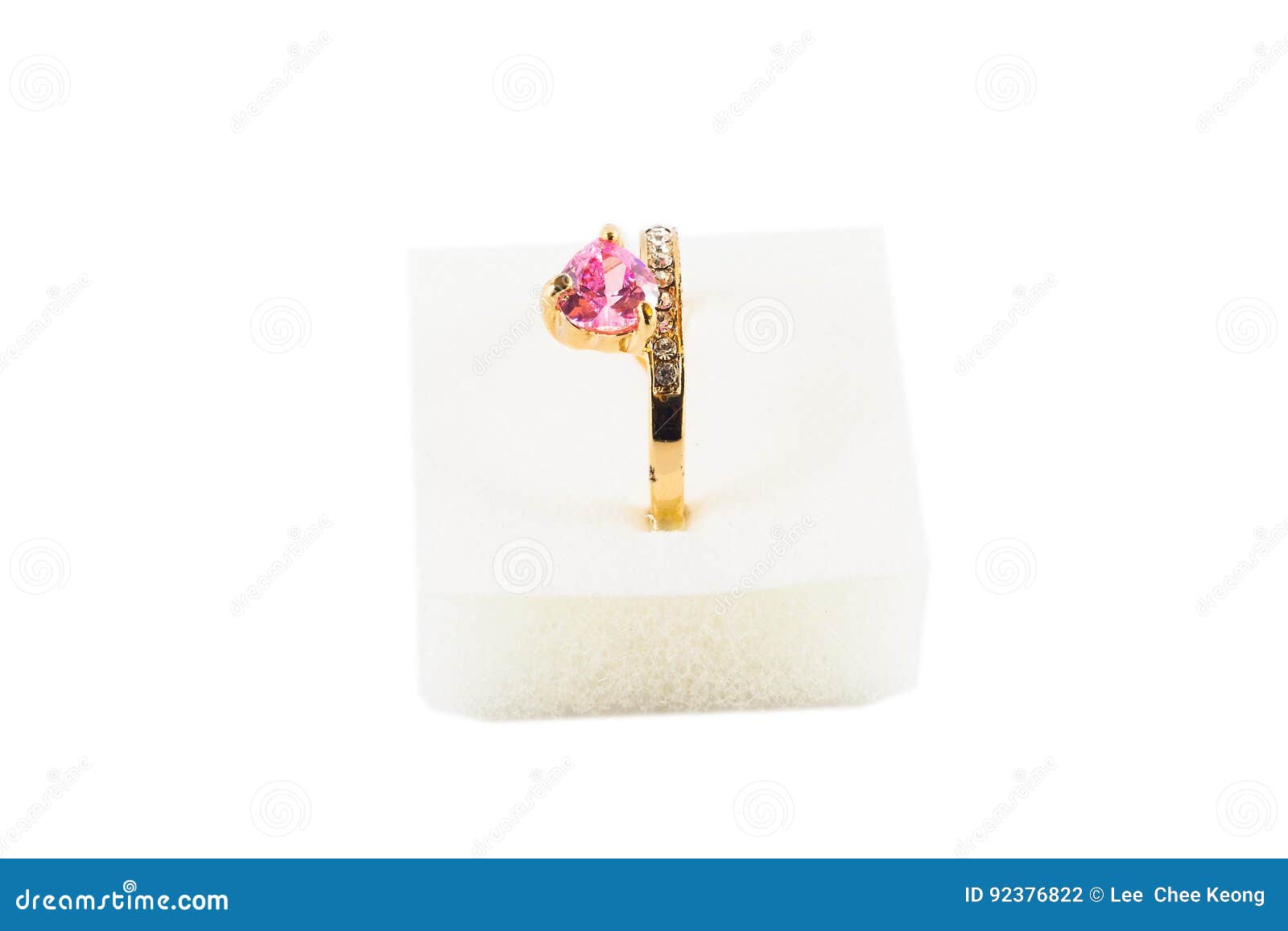Old Fake Gold Ruby Ring in White Background Stock Photo - Image of gold ...