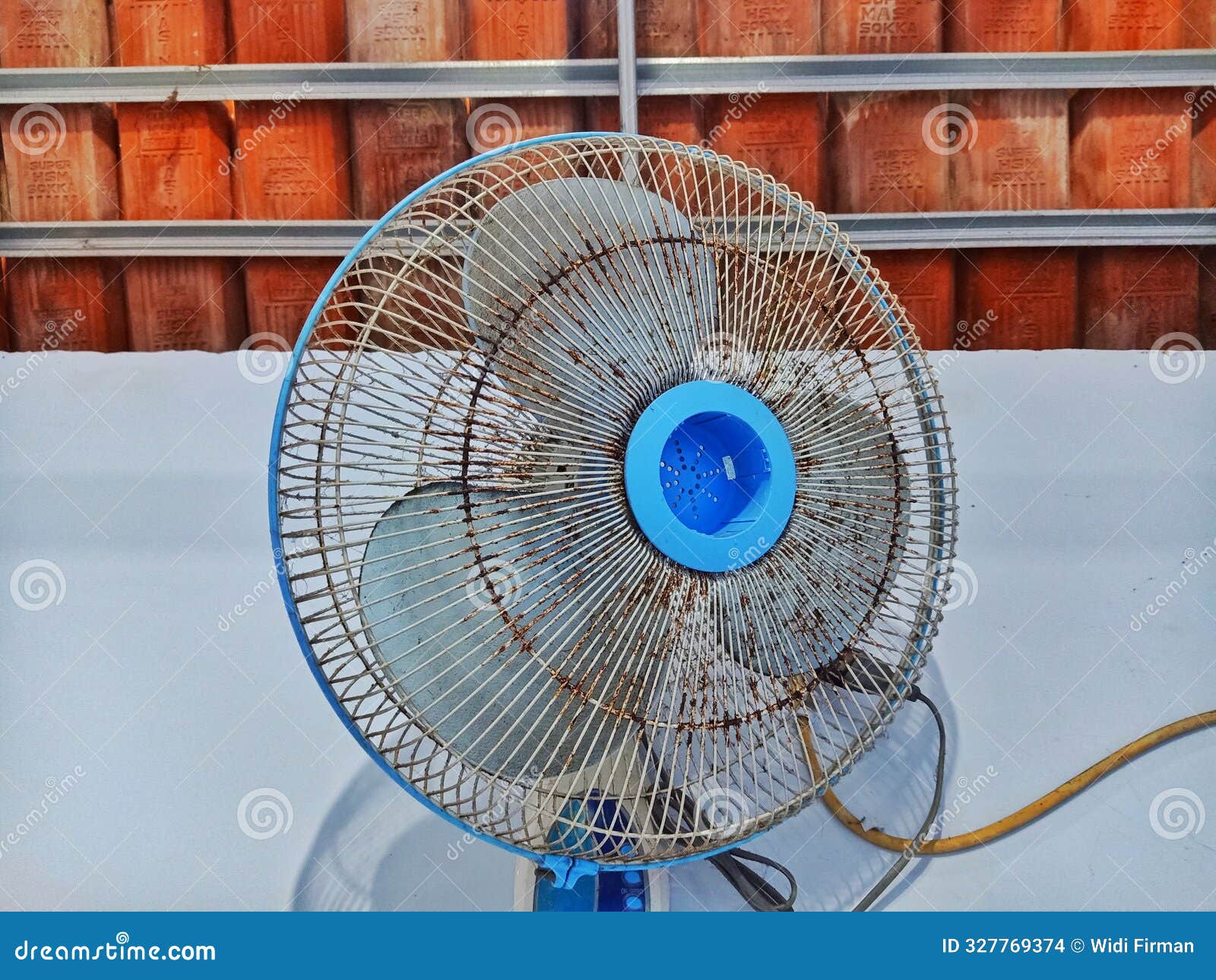 Old Fan on the Wall of the Room Stock Photo - Image of wall, room ...