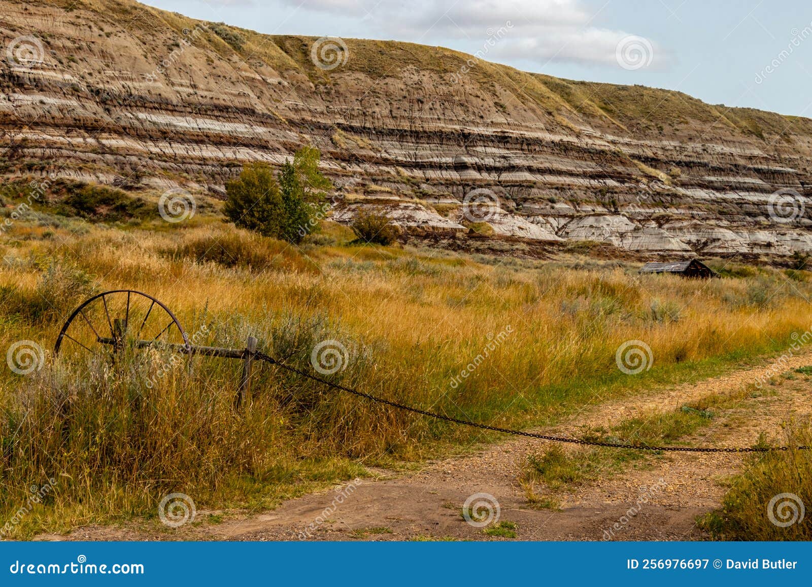 Old Farm Structure in the Shadow of the Badlands. Rosedale, Alberta ...