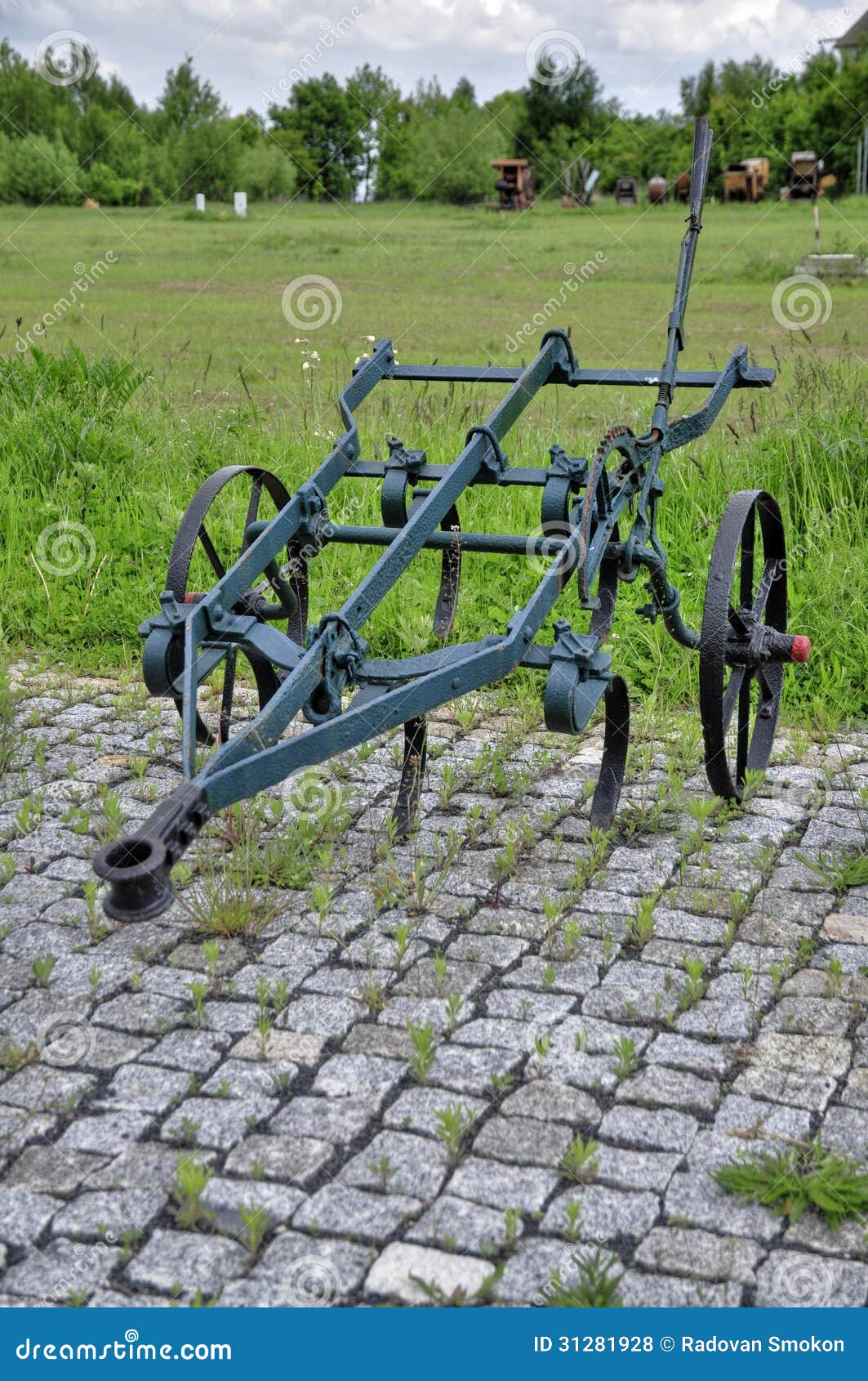 Old farm tiller. stock photo. Image of agriculture, blades - 31281928
