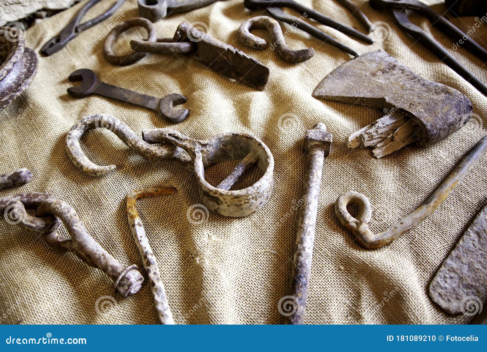 Old farm tools stock photo. Image of tool, countryside - 181089210