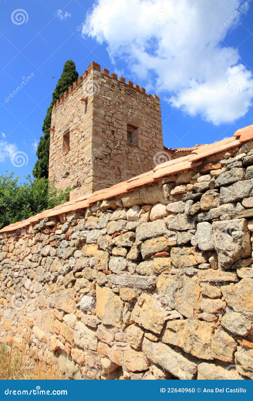 Old Farm Tower Gudar Mountains Teruel Spain Stock Photo - Image of ...