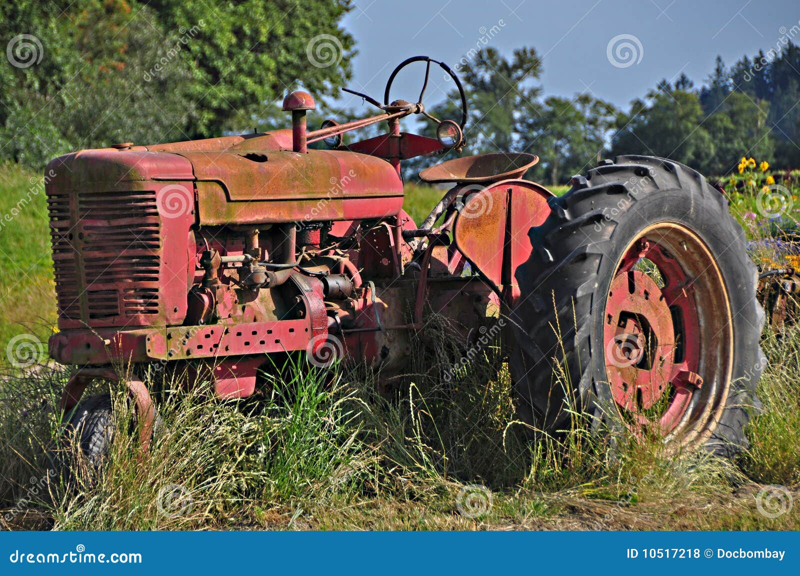 Old farm tractor stock photo. Image of retro, agriculture - 10517218