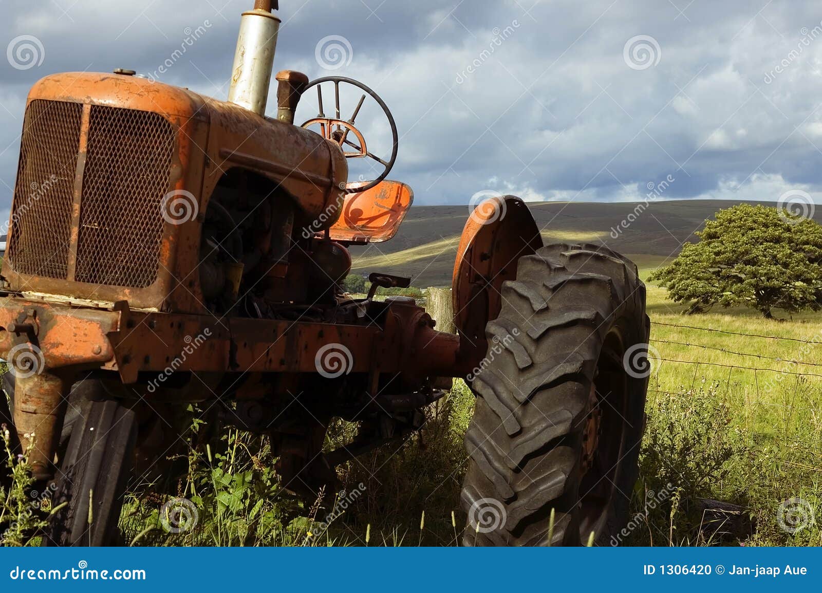 Old farm tractor stock photo. Image of work, farmyard - 1306420