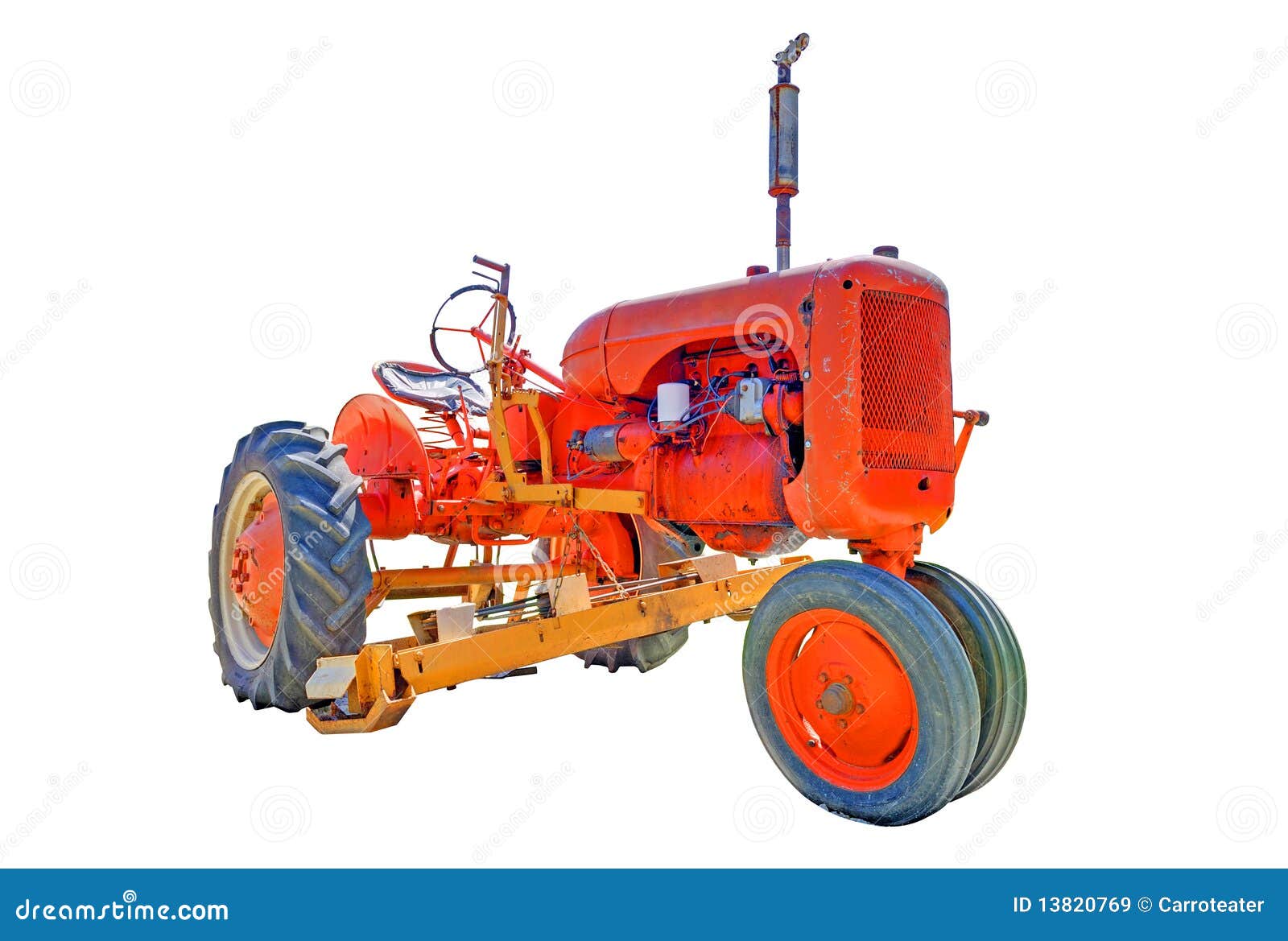 Old farm tractor stock image. Image of isolated, industry - 13820769