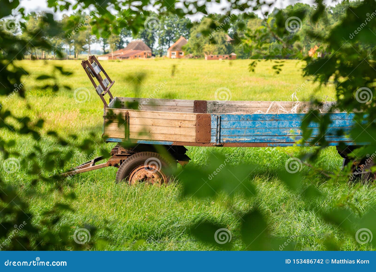Old Farm Trailer Stands Abandoned on a Field Stock Photo - Image of ...