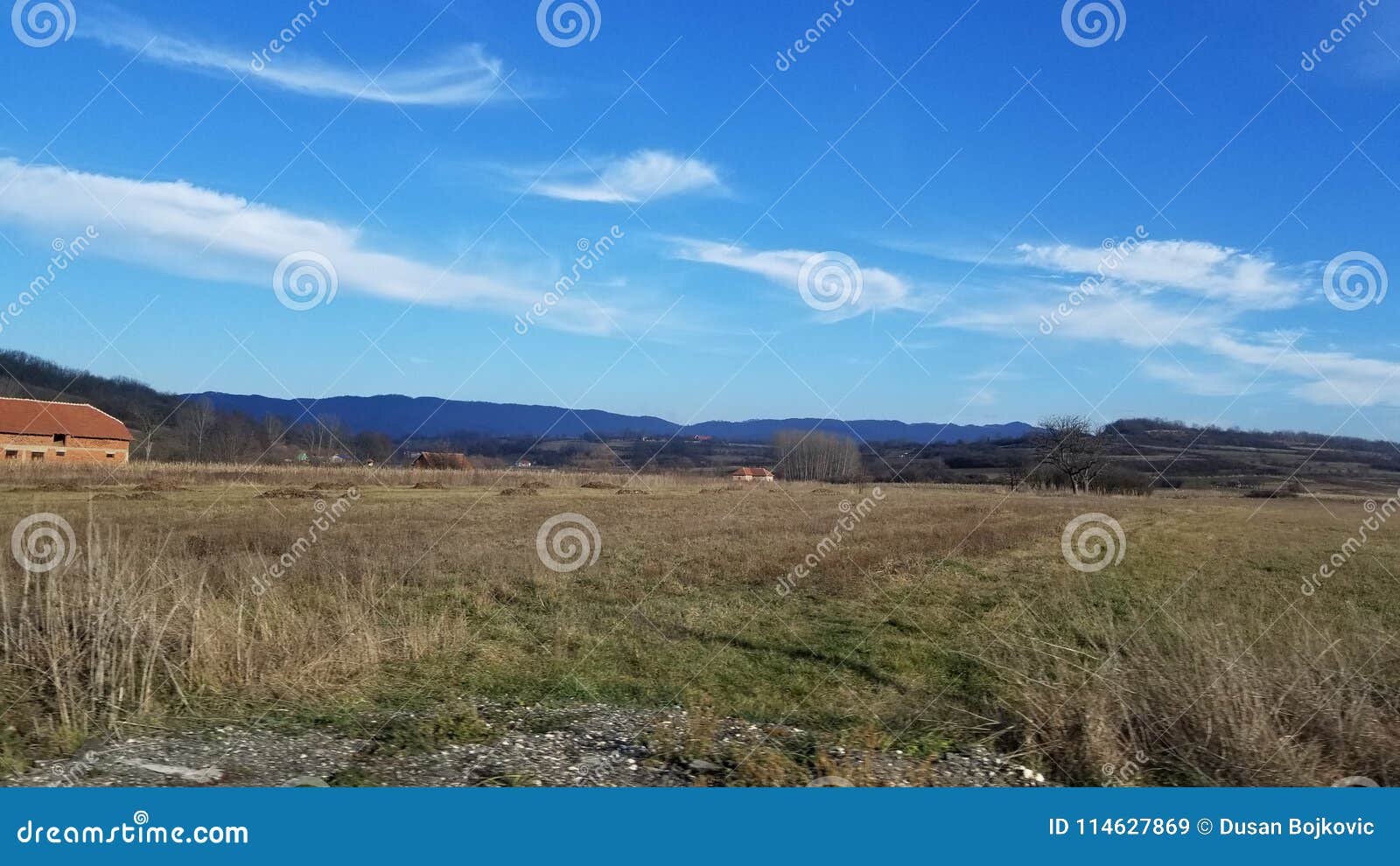 Old farm in a valley stock image. Image of nature, panorama - 114627869
