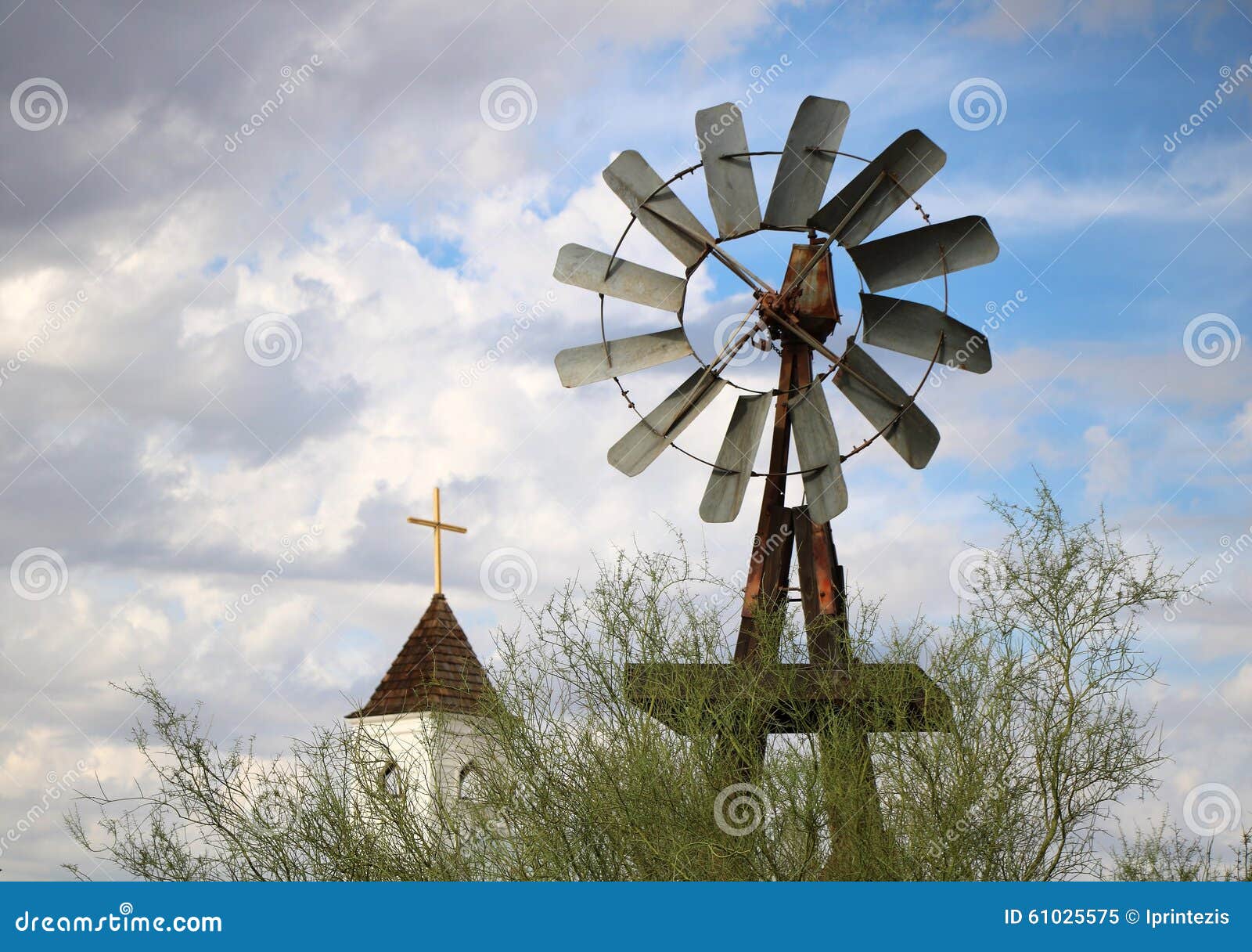 Old Farm Windmill stock image. Image of renewable, nature - 61025575