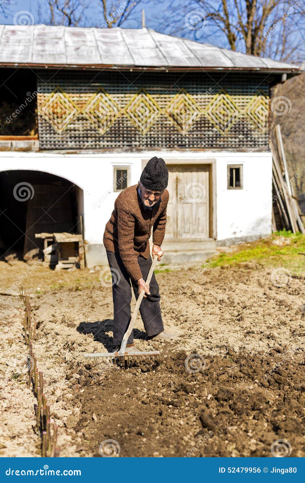Old Farmer with Rake Working Stock Photo - Image of land, farming: 52479956