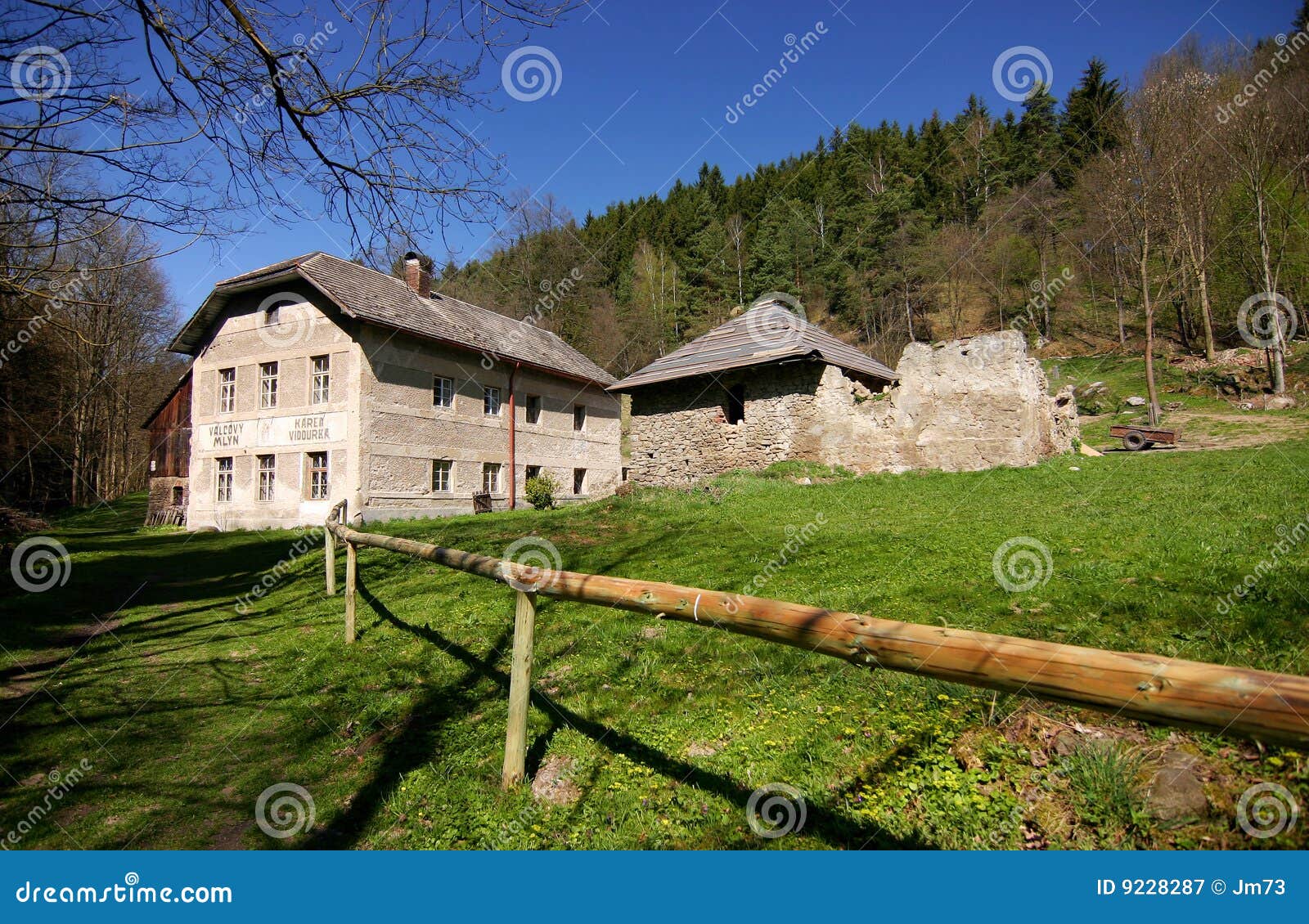 Old Farming House in Spring Countryside Stock Image - Image of ...