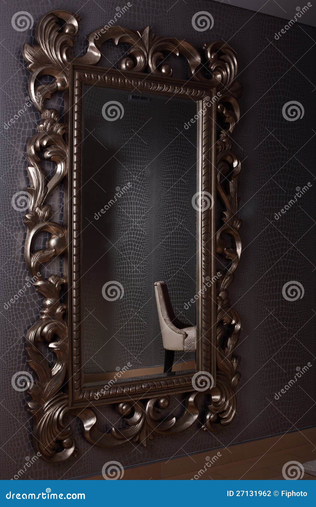Old Fashion Mirror in Interior Stock Photo - Image of border, floor ...