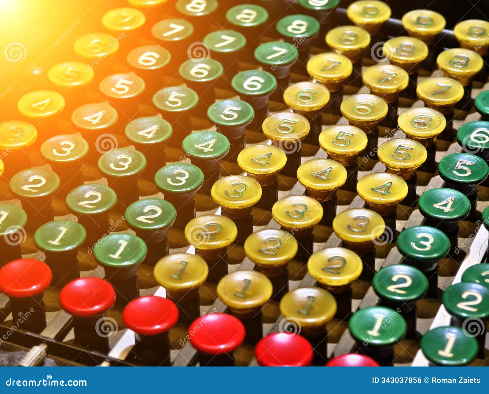 An Old Fashioned Adding Machine Features a Drawer Located Underneath it ...