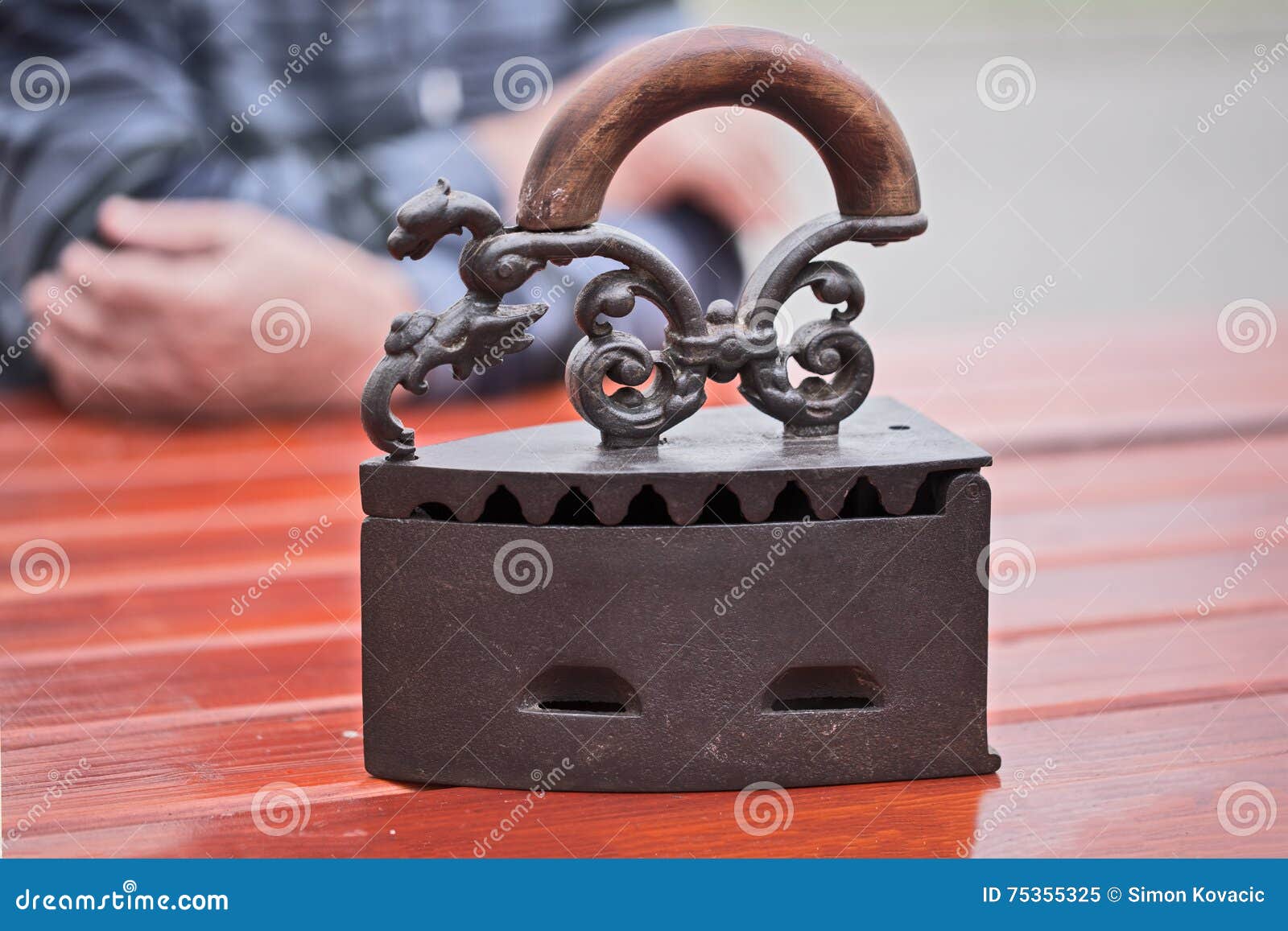Old Fashioned Aged Metal Iron Stock Image - Image of work, housework ...