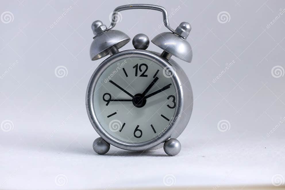 Old-fashioned Alarm Clock with Bells Isolated Stock Image - Image of ...