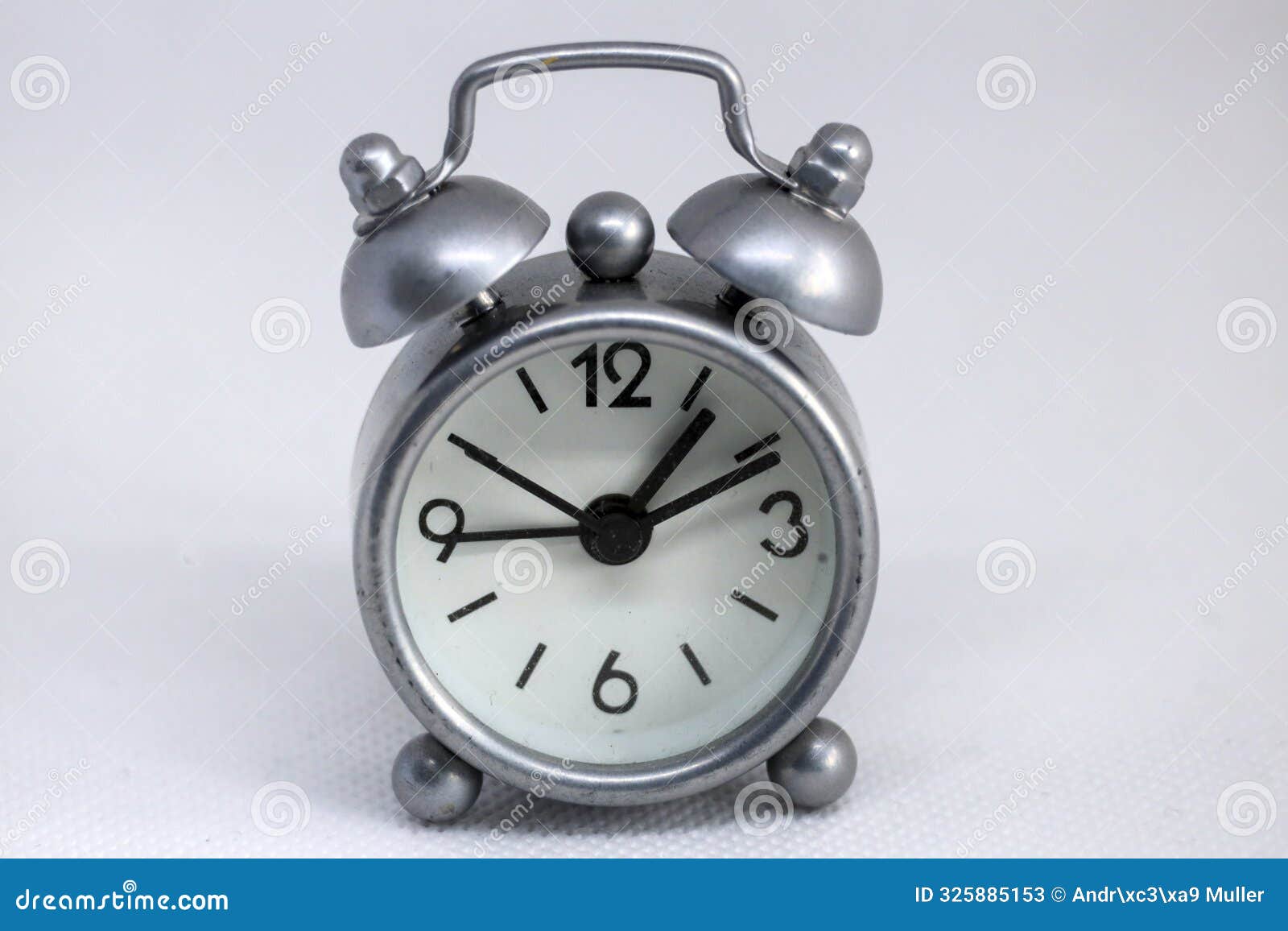 Old-fashioned Alarm Clock with Bells Isolated Stock Image - Image of ...