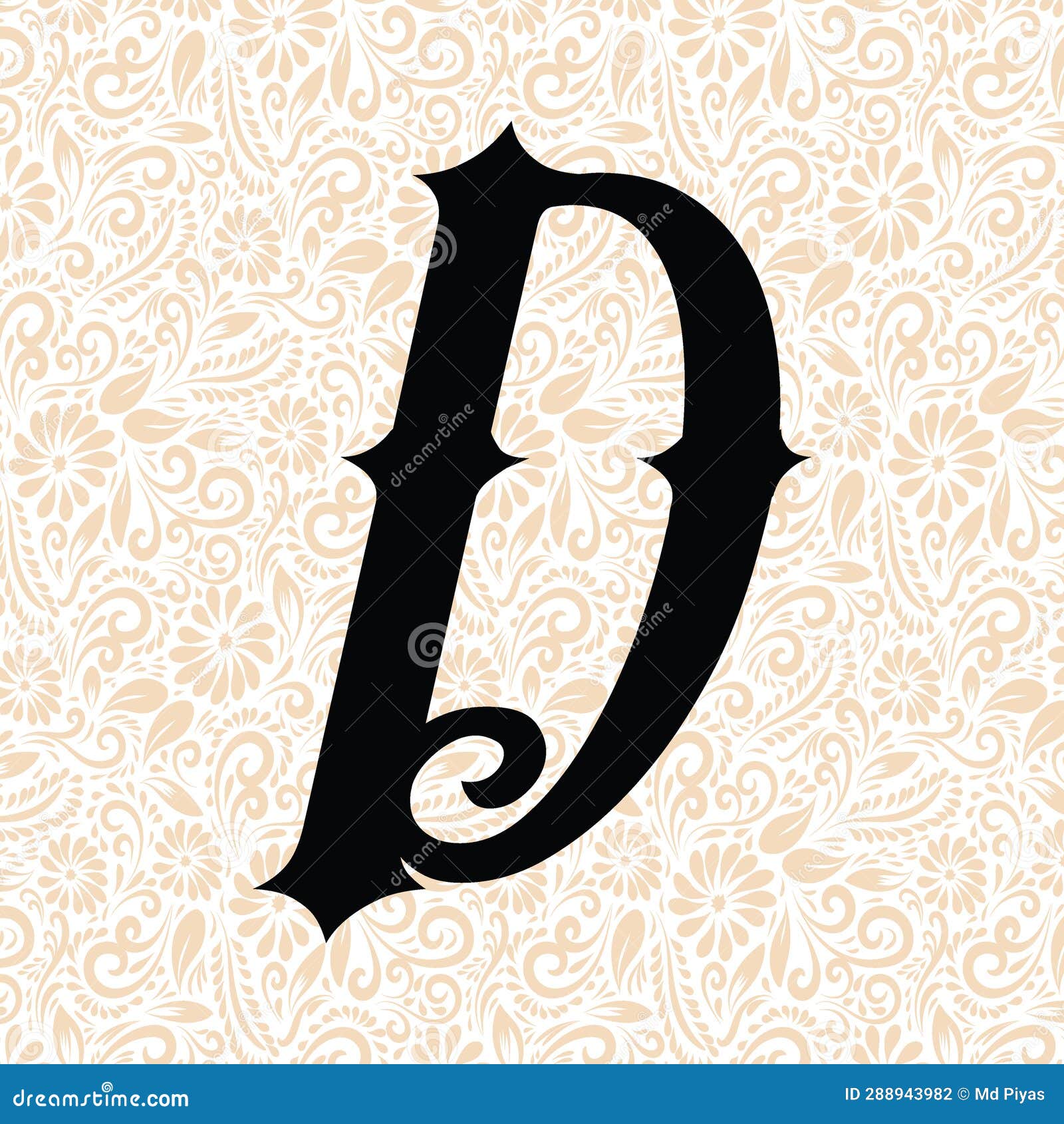 Old Fashioned Alphabet D UPPER , Black Alphabet Vector, Alphabet Vector ...