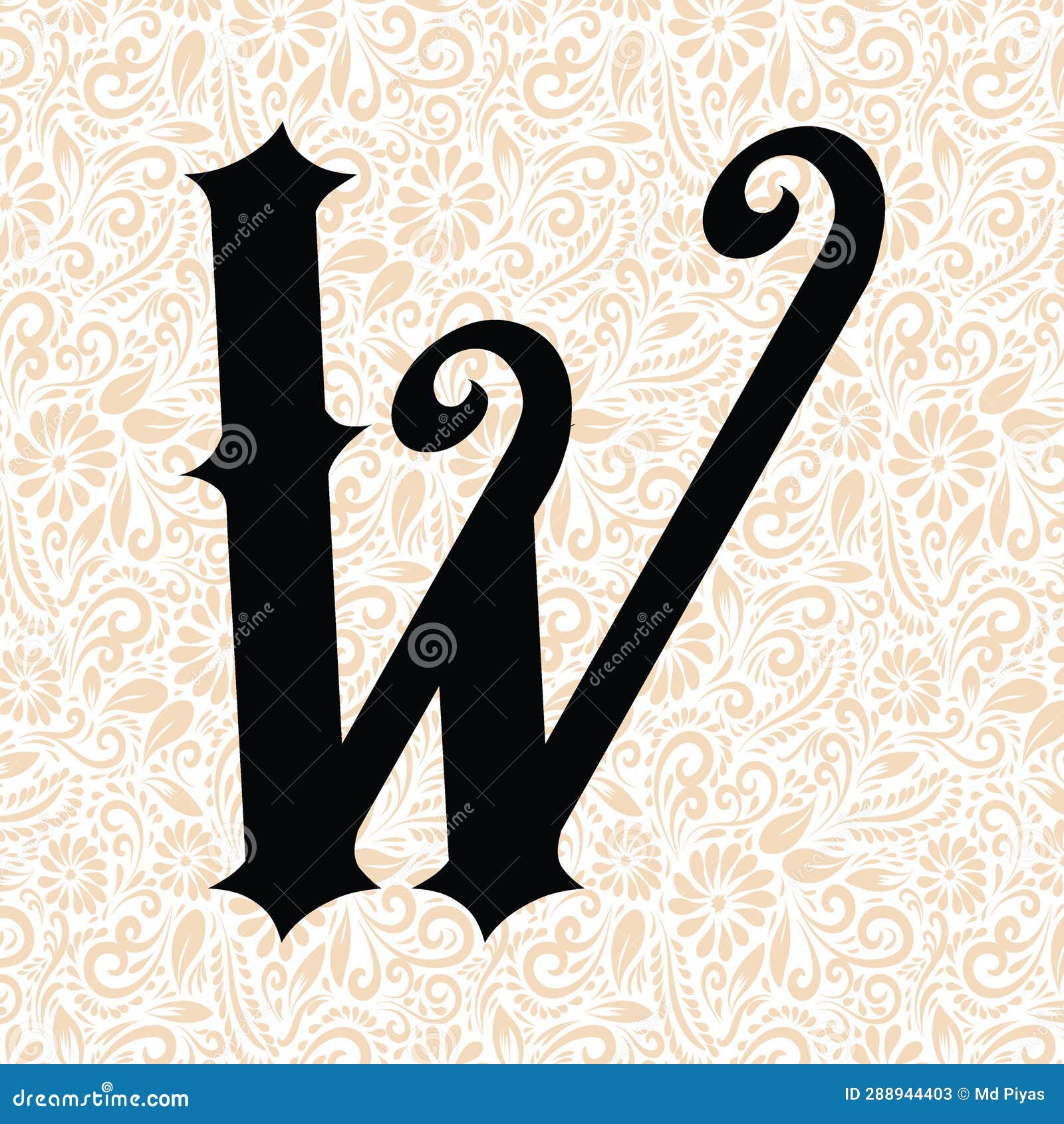 Old Fashioned Alphabet W UPPER , Black Alphabet Vector, Alphabet Vector ...