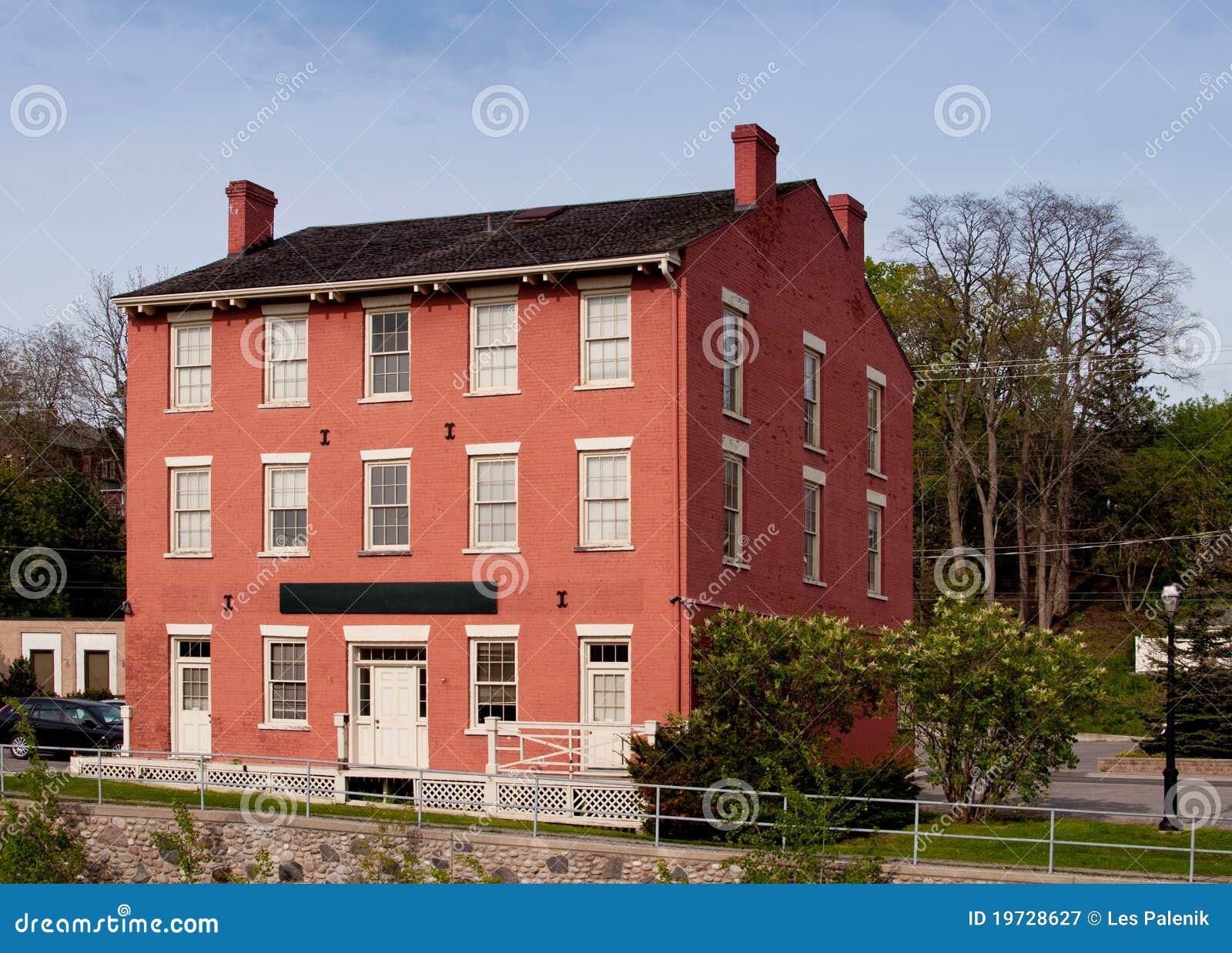 Old Fashioned Apartment Building Stock Image - Image of tree, brick ...