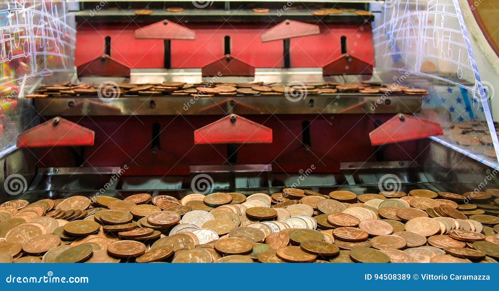 Old Fashioned Arcade Coin Pushing Machine Stock Image | CartoonDealer ...