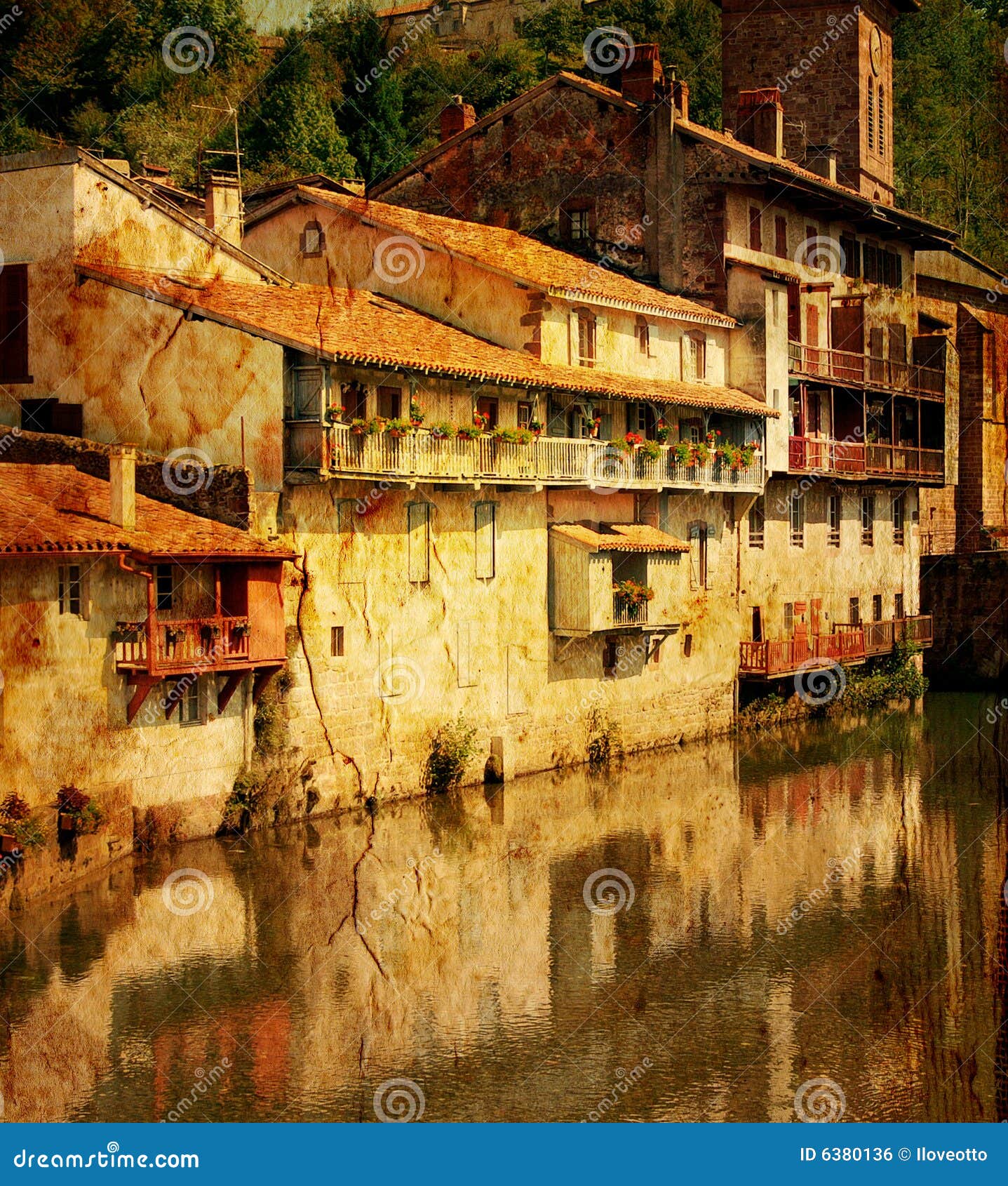 Old-fashioned Artistic Landscape Stock Photo - Image of aged, rough ...