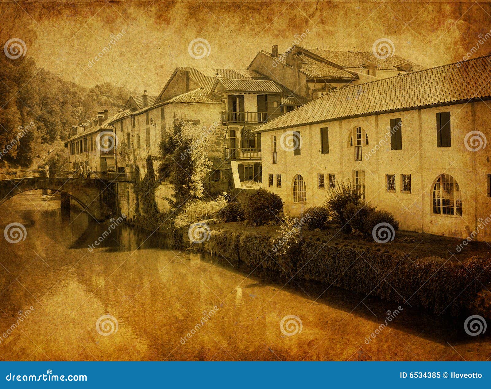 Old-fashioned Artistic Landscape Stock Image - Image of rustic ...