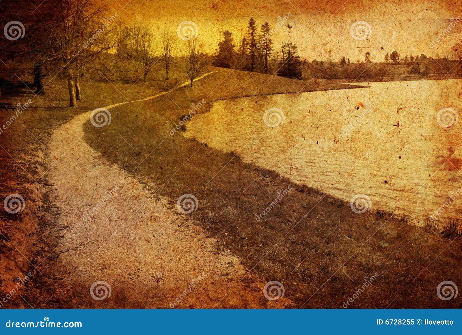 Old-fashioned Artistic Landscape Stock Image - Image of city, culture ...