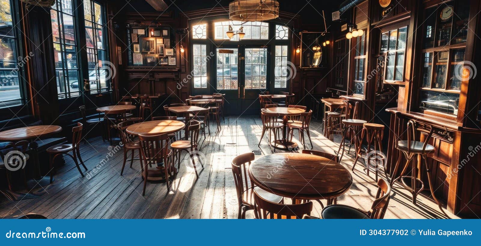 An Old Fashioned Bar with Tables and Chairs. Stock Photo - Image of ...