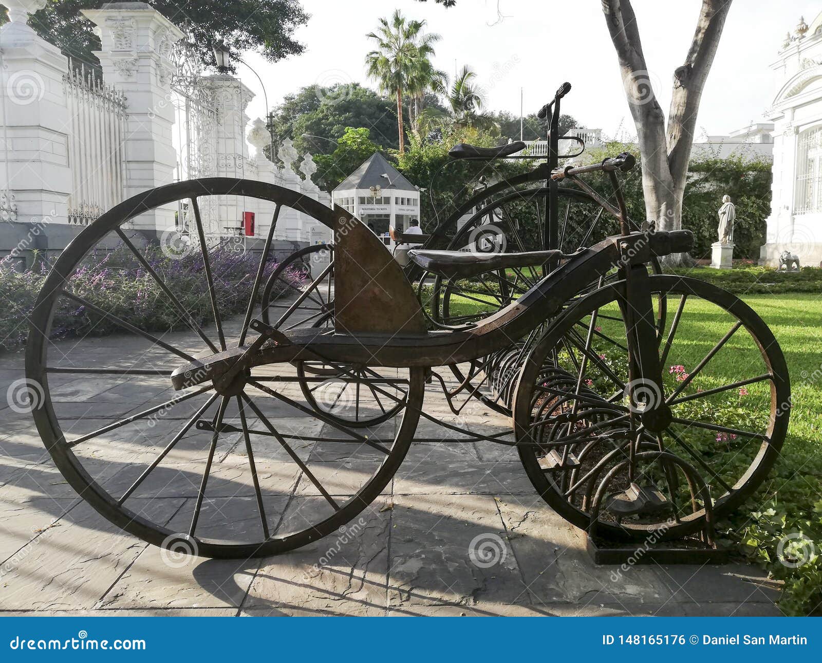 Old Fashioned Bicycleold Bicycle of Well-preserved Iron Stock Photo ...