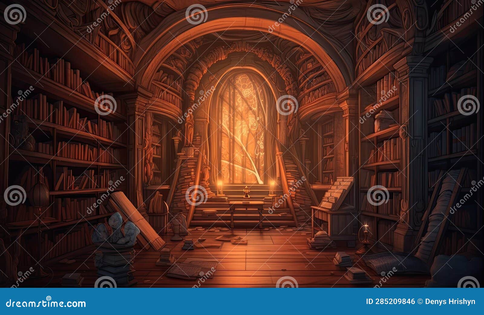 Old-fashioned Book Storage Featuring a Plethora of Cabinets and Shelves ...