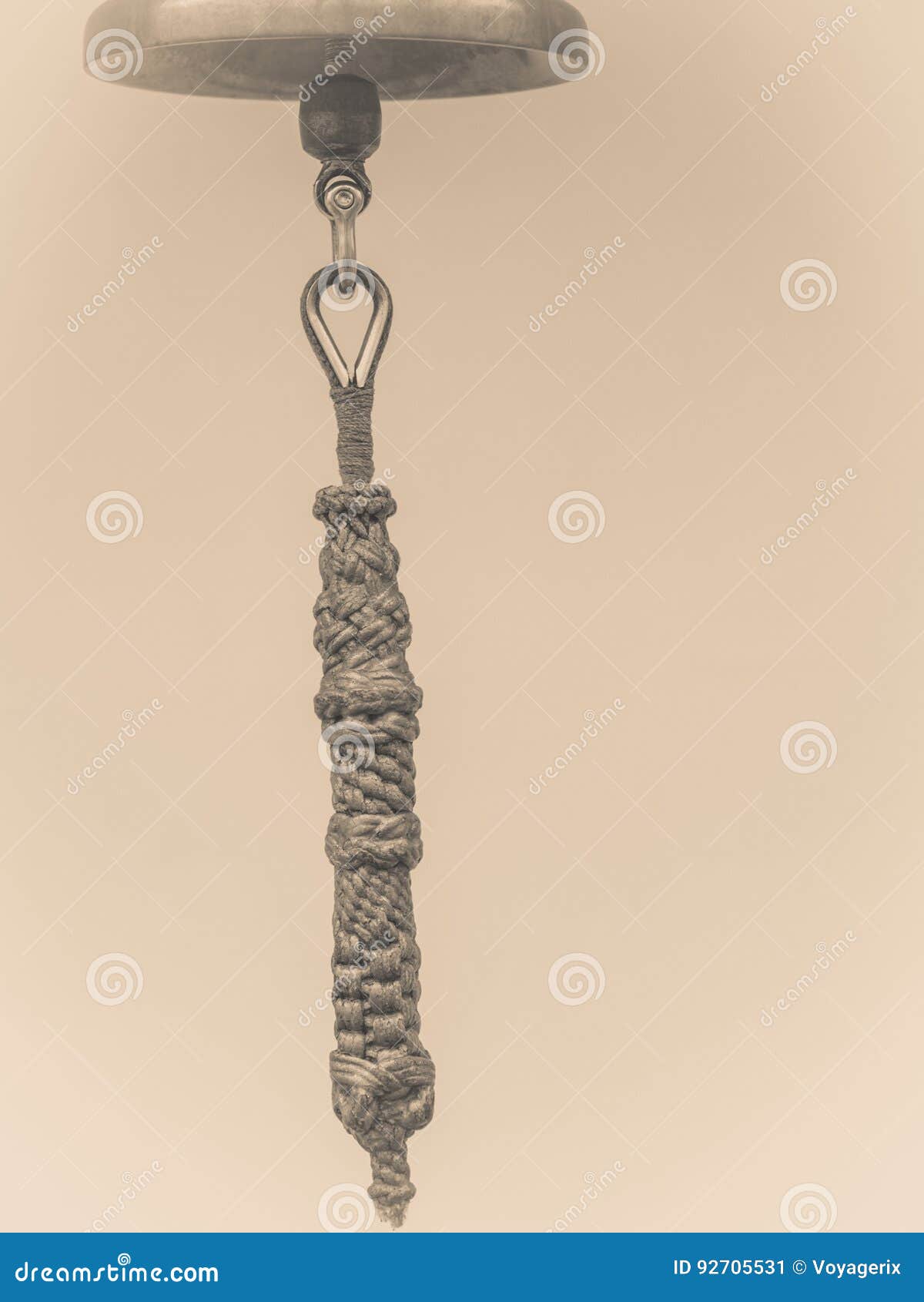 Old Fashioned Brass Bell with Rope Stock Image - Image of antique ...
