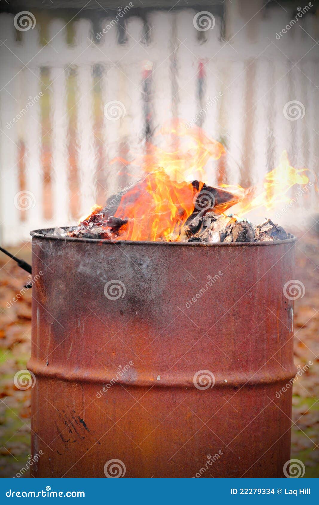 Old Fashioned Burn Barrel stock photo. Image of blurry - 22279334