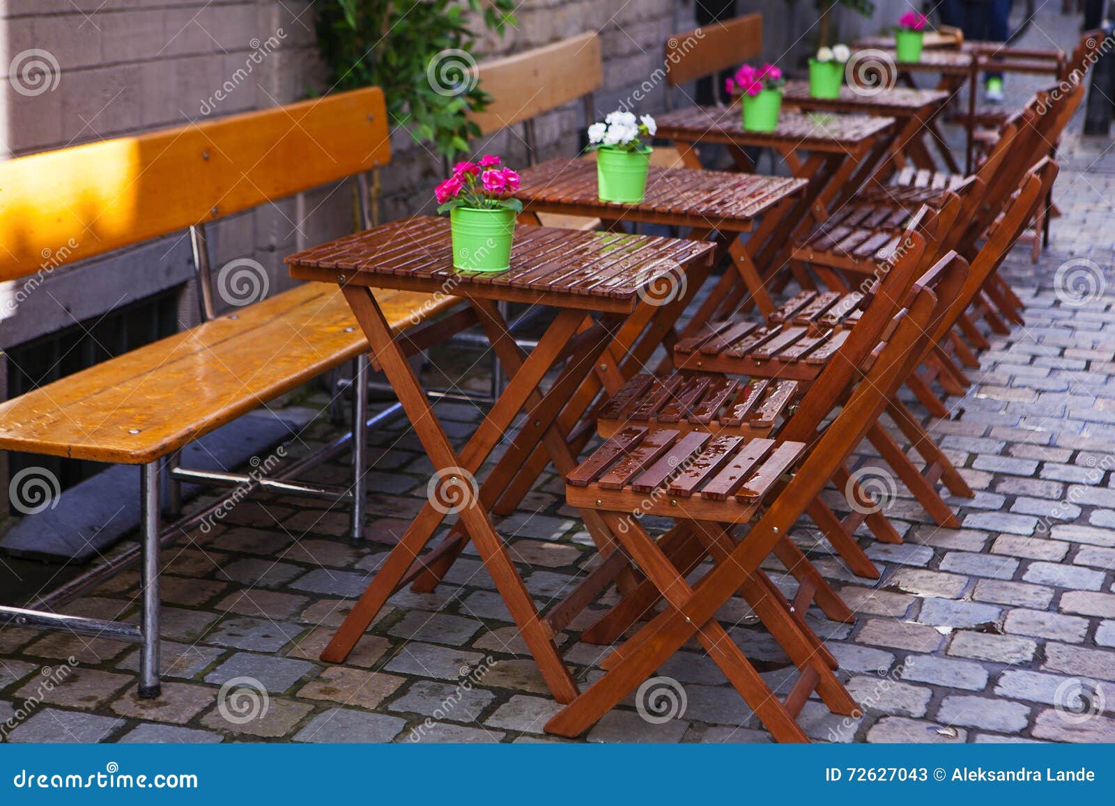 Old fashioned cafe terrace stock image. Image of bistro - 72627043