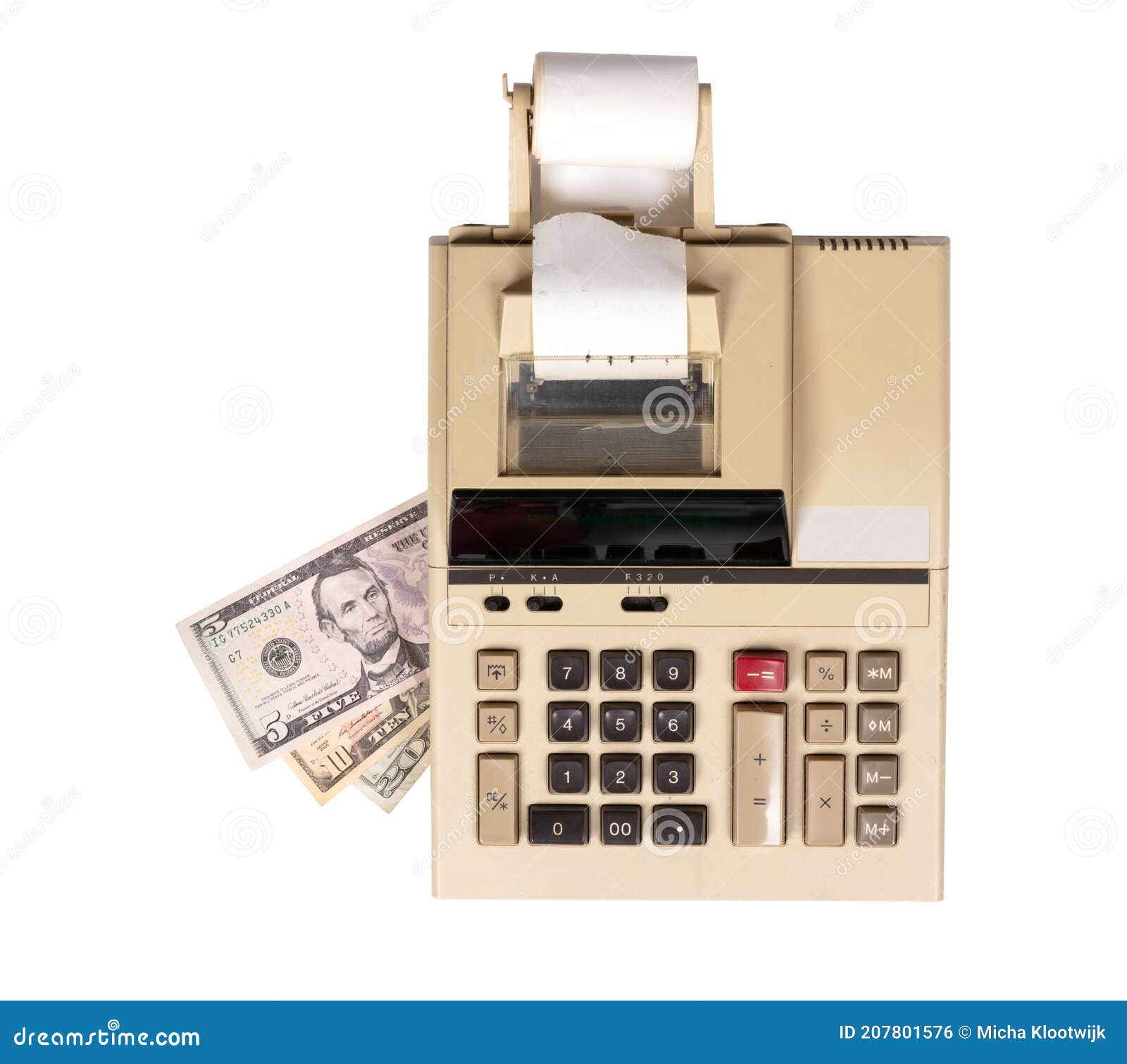 Old Fashioned Calculator Dollars Stock Photo - Image of note, financial ...