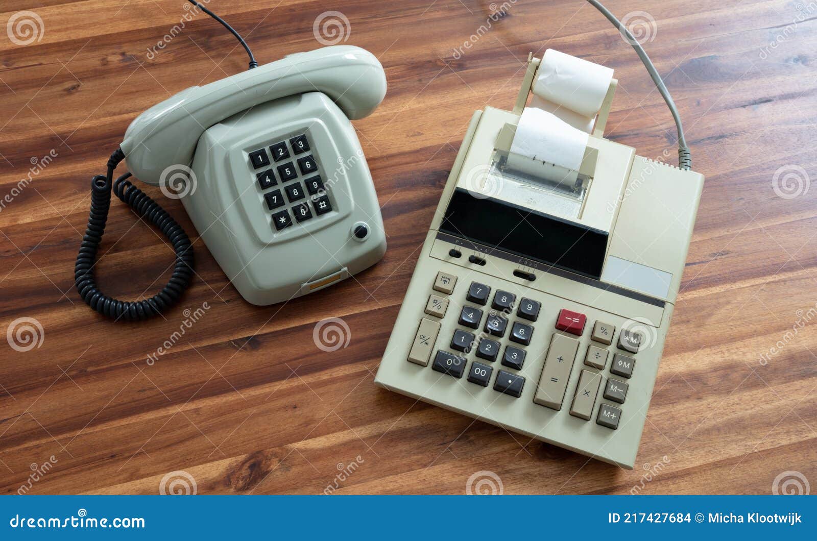 Old Fashioned Calculator and Telephone Stock Photo - Image of older ...
