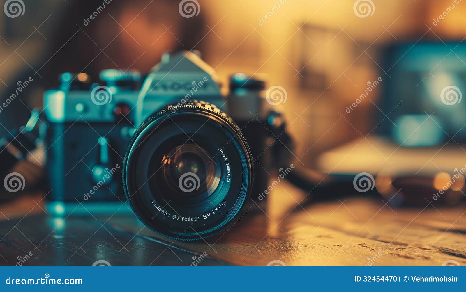 Old Fashioned Camera Lens Captures Nostalgic Black And White ...