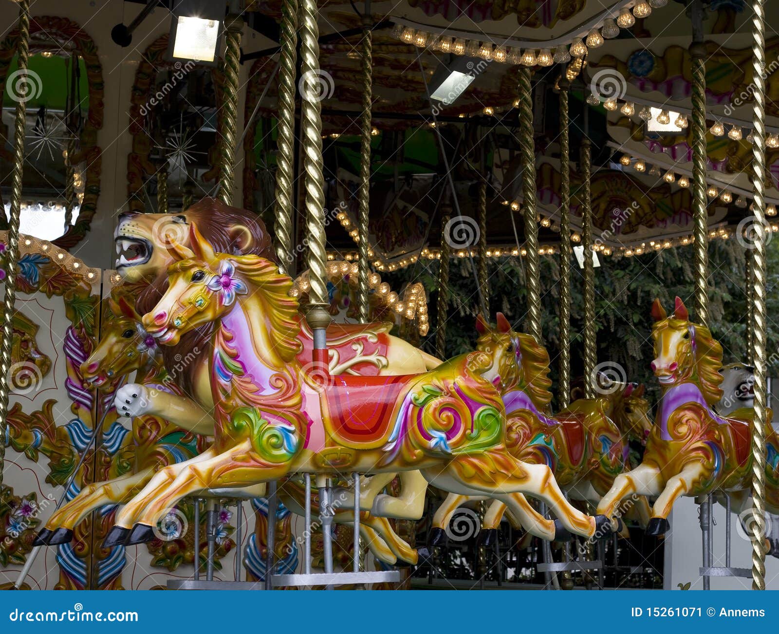 An old fashioned carousel stock image. Image of mirror - 15261071