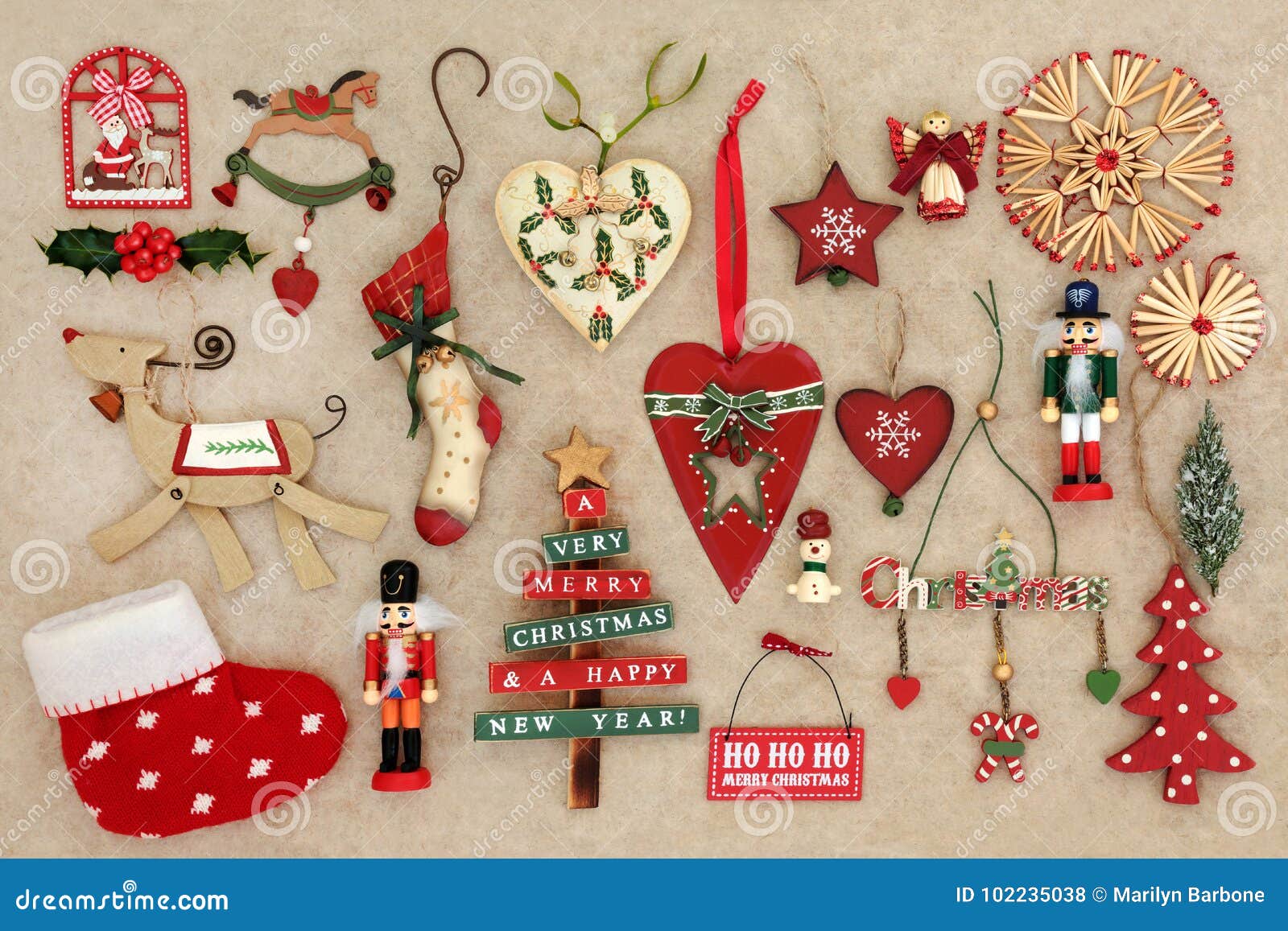 Old Fashioned Christmas Decorations Stock Photo - Image of angel ...