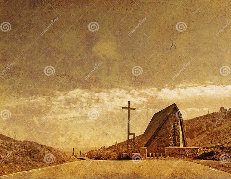 Old-fashioned church stock illustration. Illustration of grain - 3721032