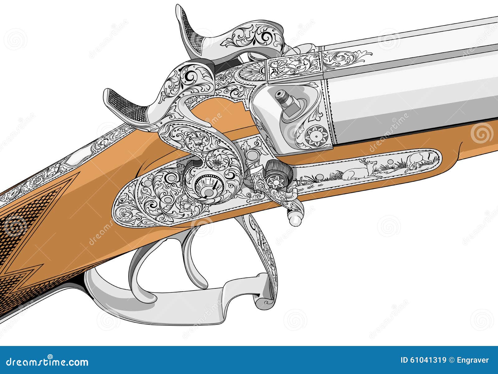 Air Rifle Illustration, Drawing, Engraving, Ink, Line Art, VectorSun ...