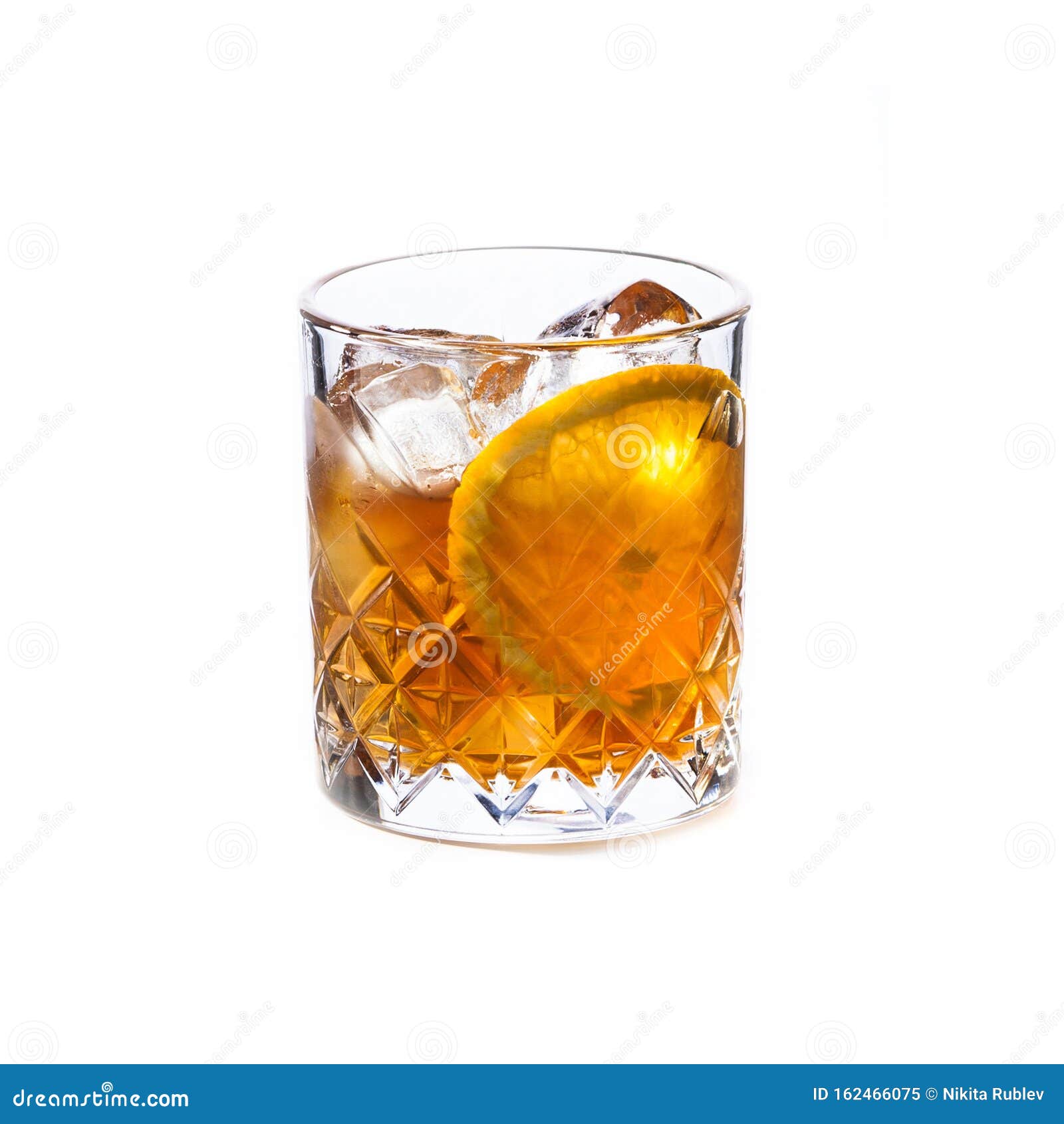 Old Fashioned Cocktail Isolated On White Background Stock Image ...