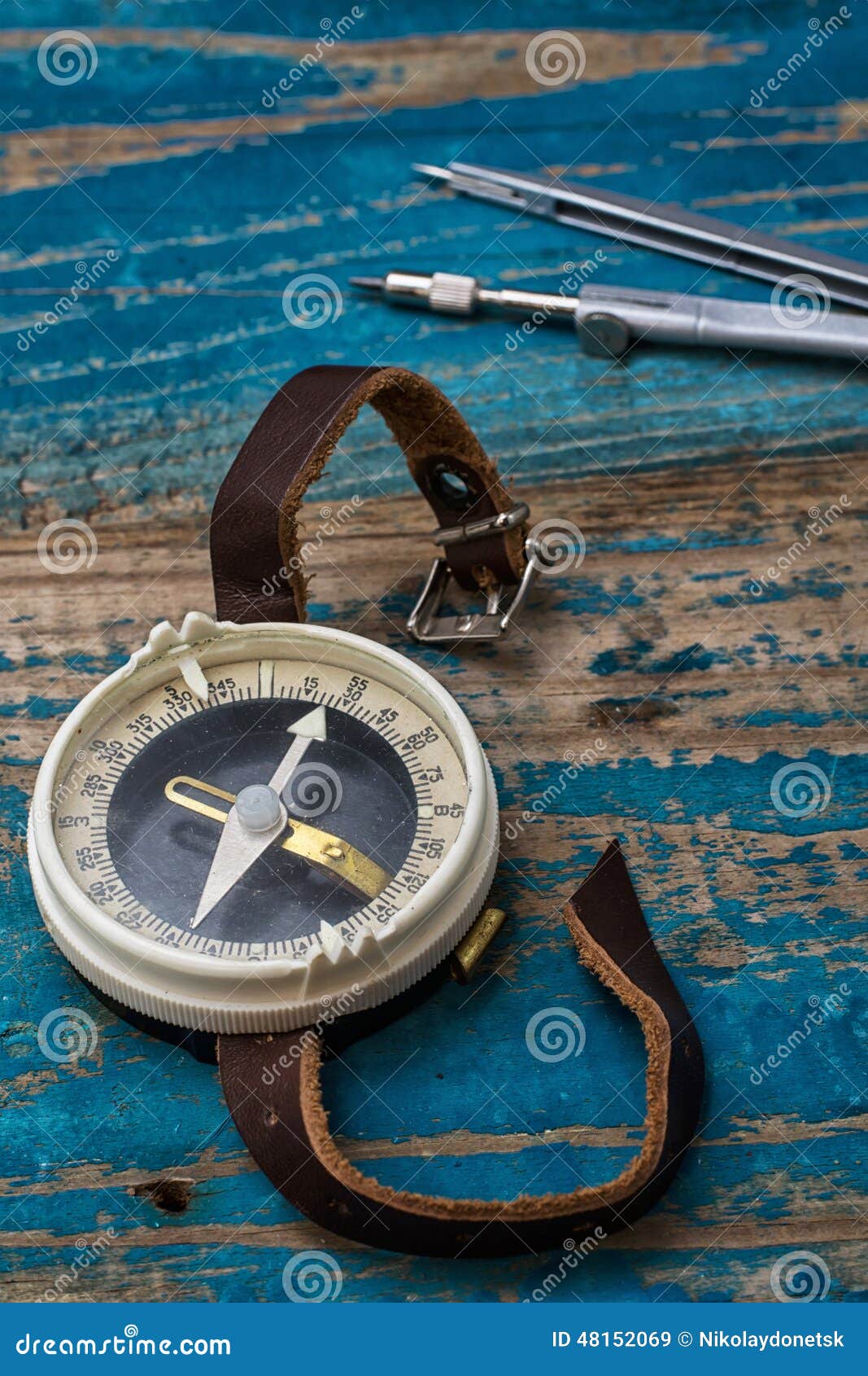 Old-fashioned compass stock image. Image of compass, tourism - 48152069