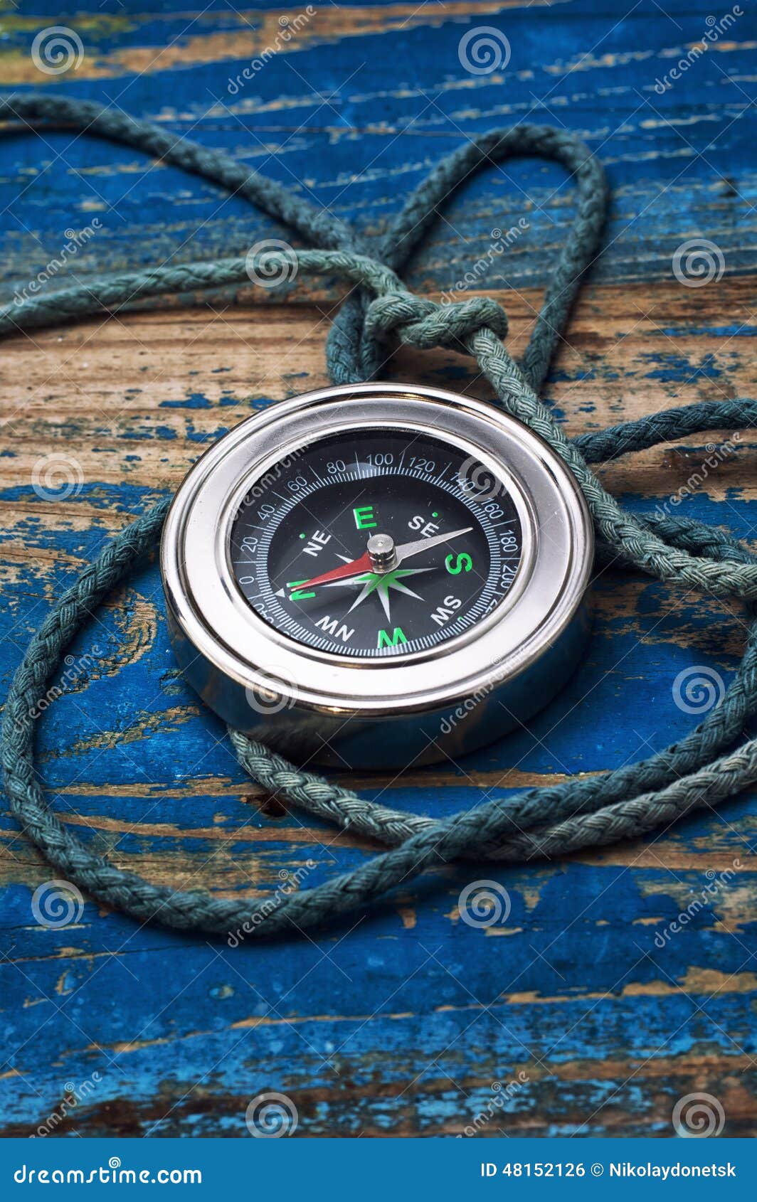 Old-fashioned Compass, Telescope On Old World Map Stock Photo ...