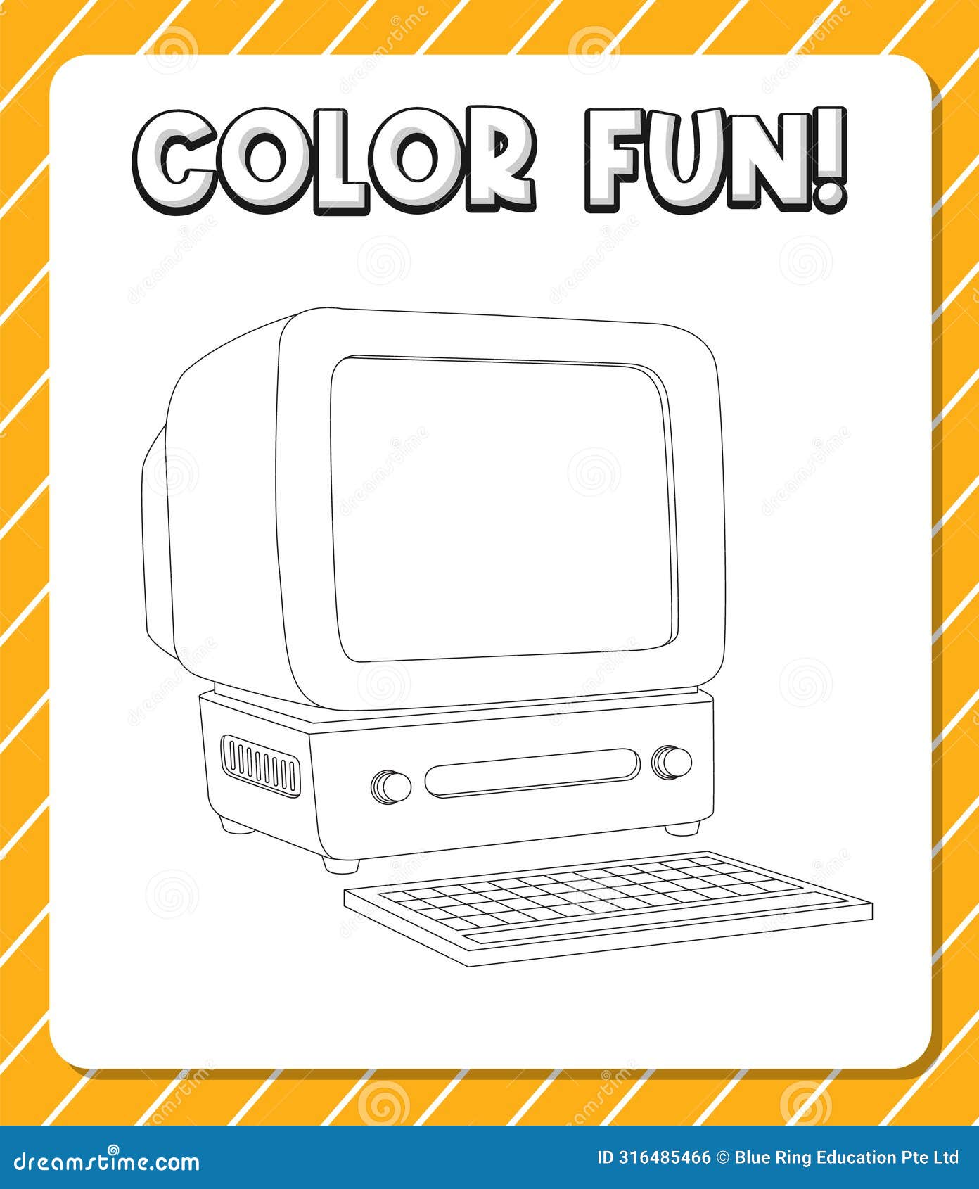 A Computer Ready for Coloring Fun Stock Vector - Illustration of ...