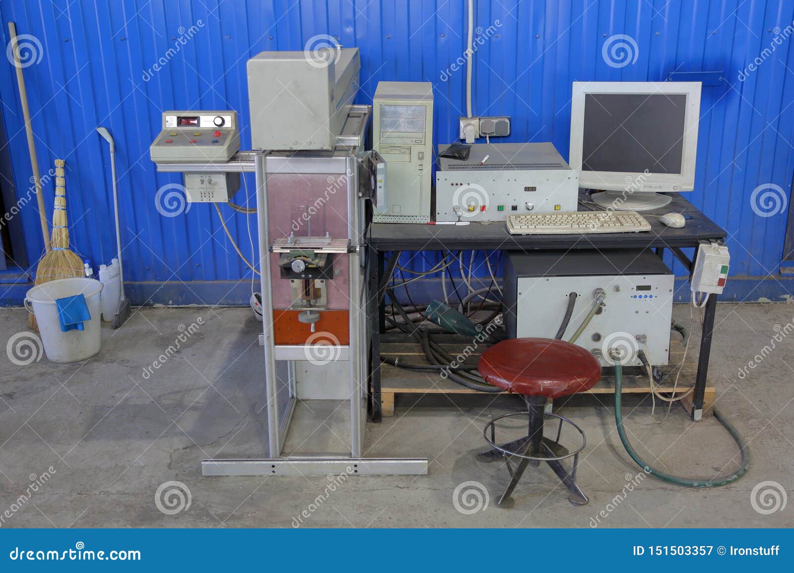 Old-fashioned Computerized Workplace Stock Image - Image of furniture ...