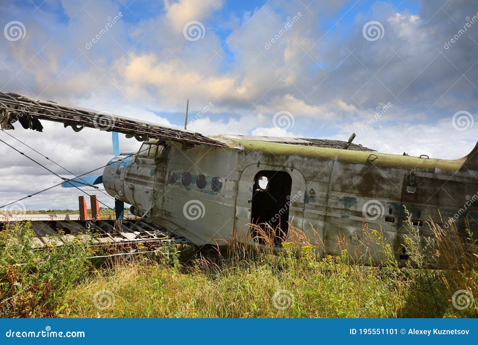 Old Crashed And Abandoned Small Propeller Plane At The Airplane ...