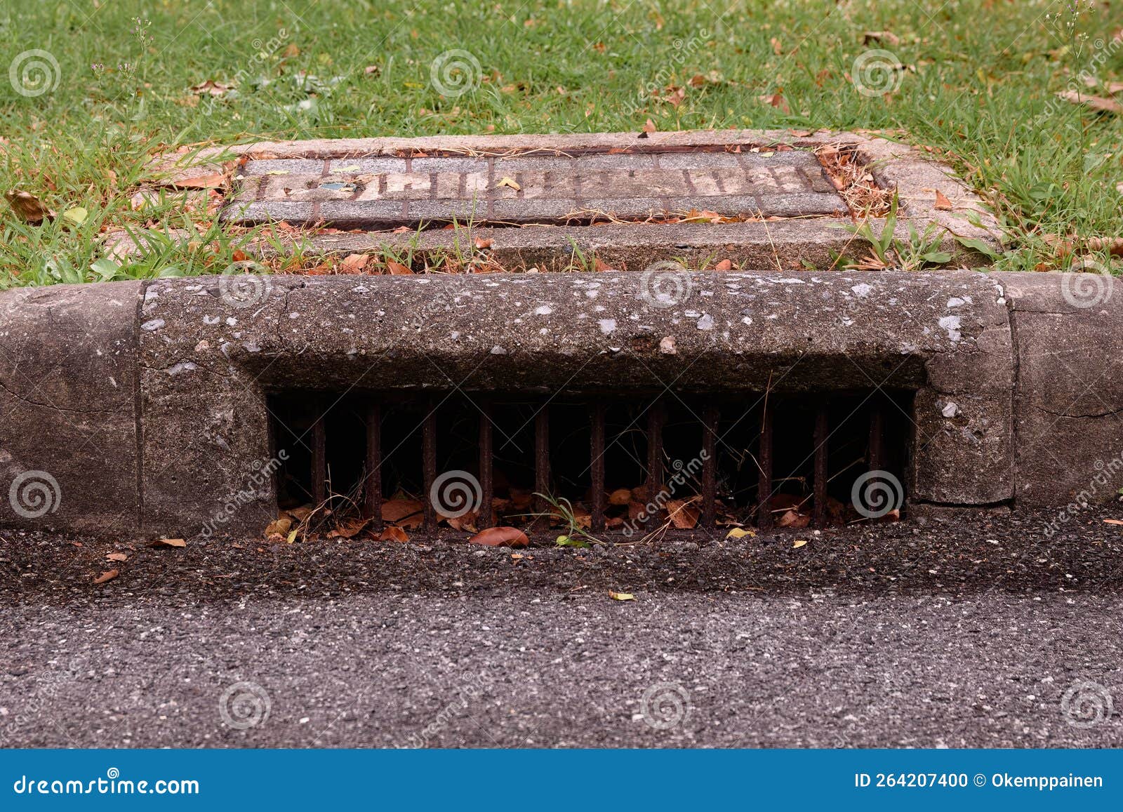 Old Fashioned Curbside Storm Drain Stock Photo - Image of grid ...