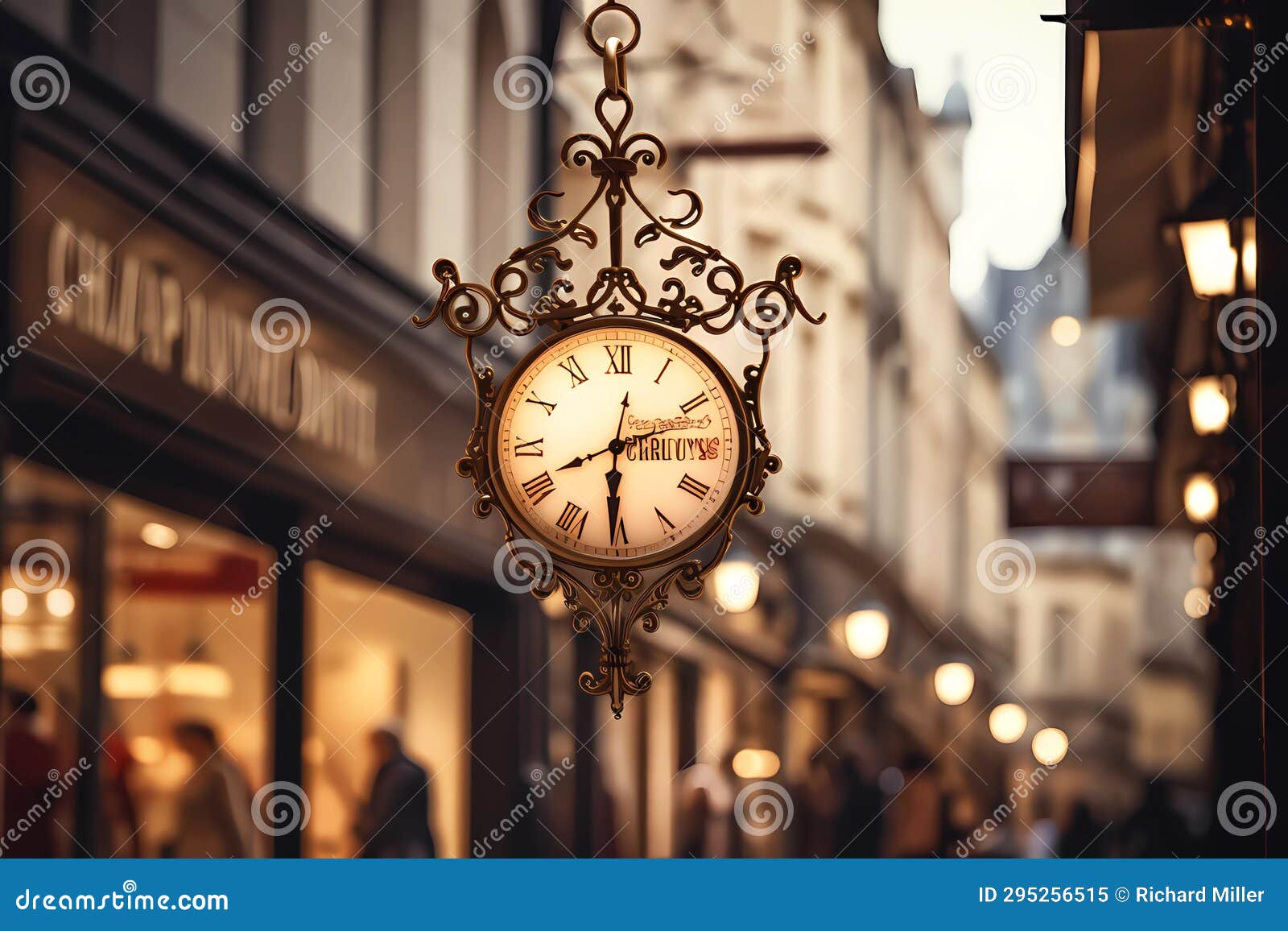 Old Fashioned Decorative Clock Stock Illustration - Illustration of ...